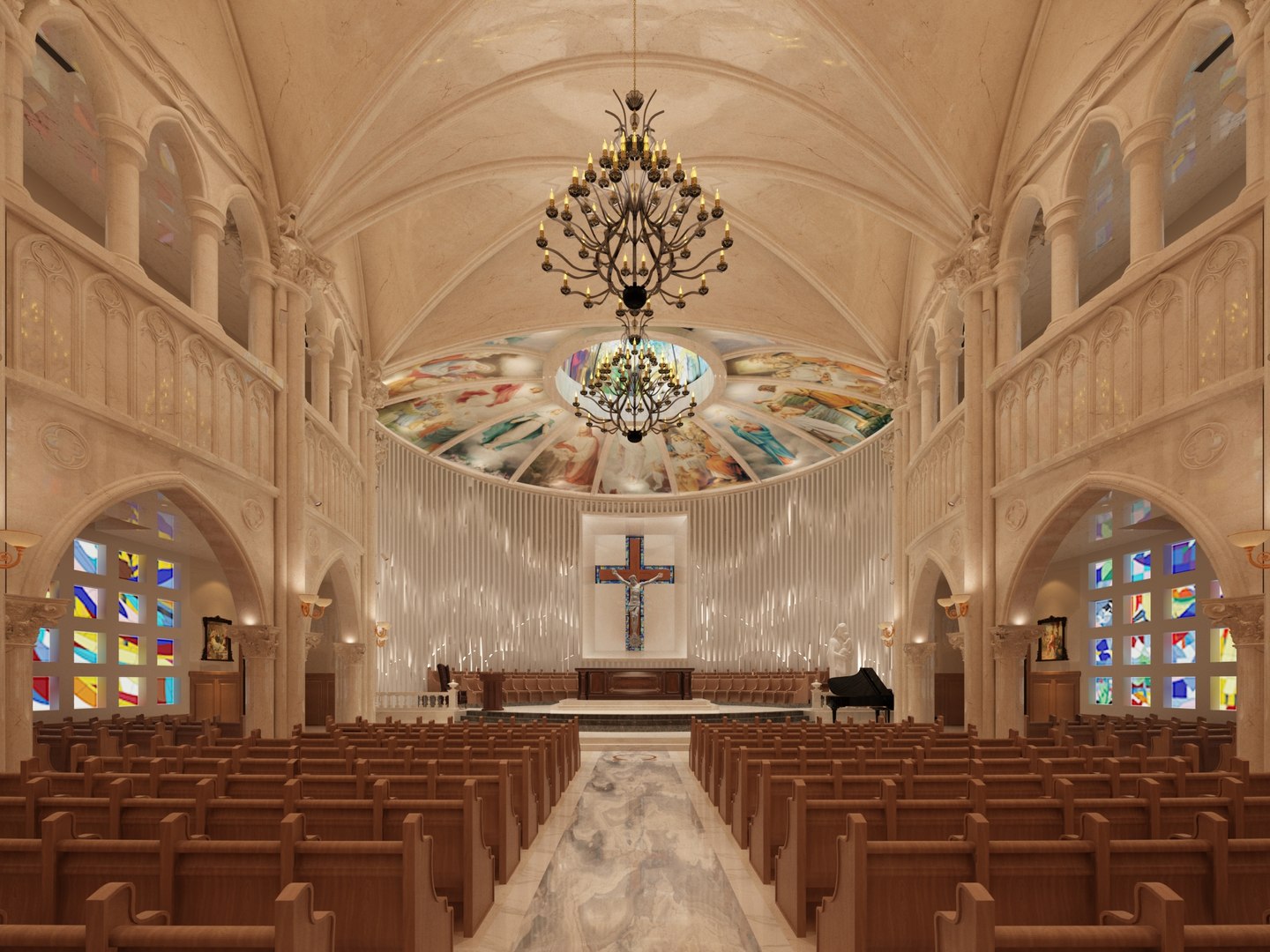 Church Interior 08 3D - TurboSquid 2150552