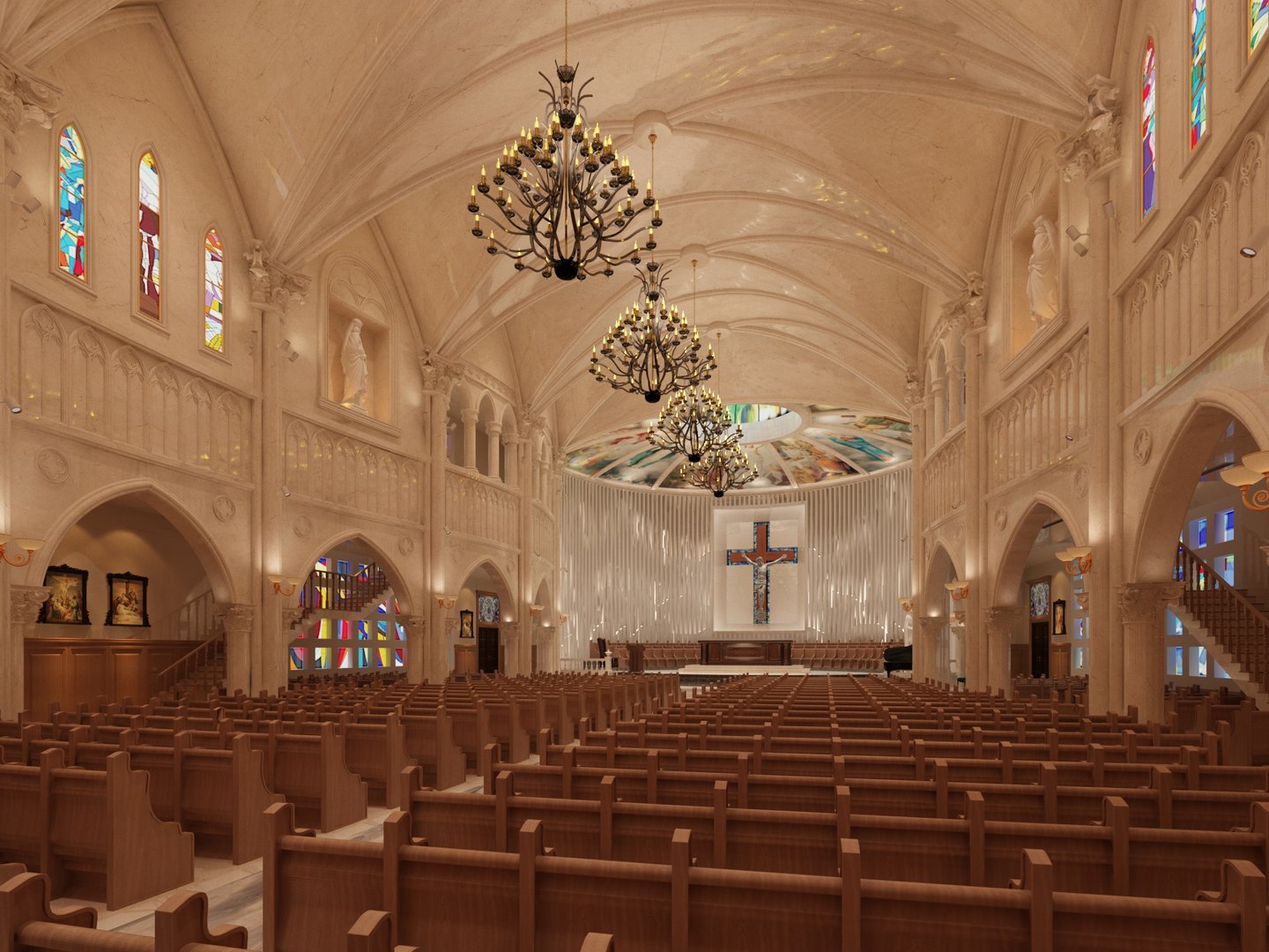 Church Interior 08 3D - TurboSquid 2150552