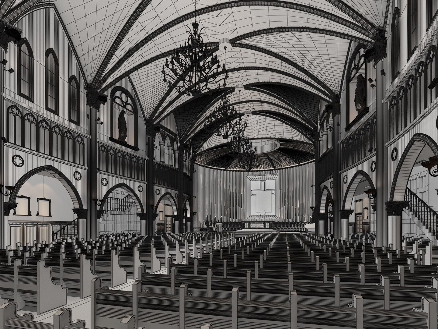 Church Interior 08 3D - TurboSquid 2150552
