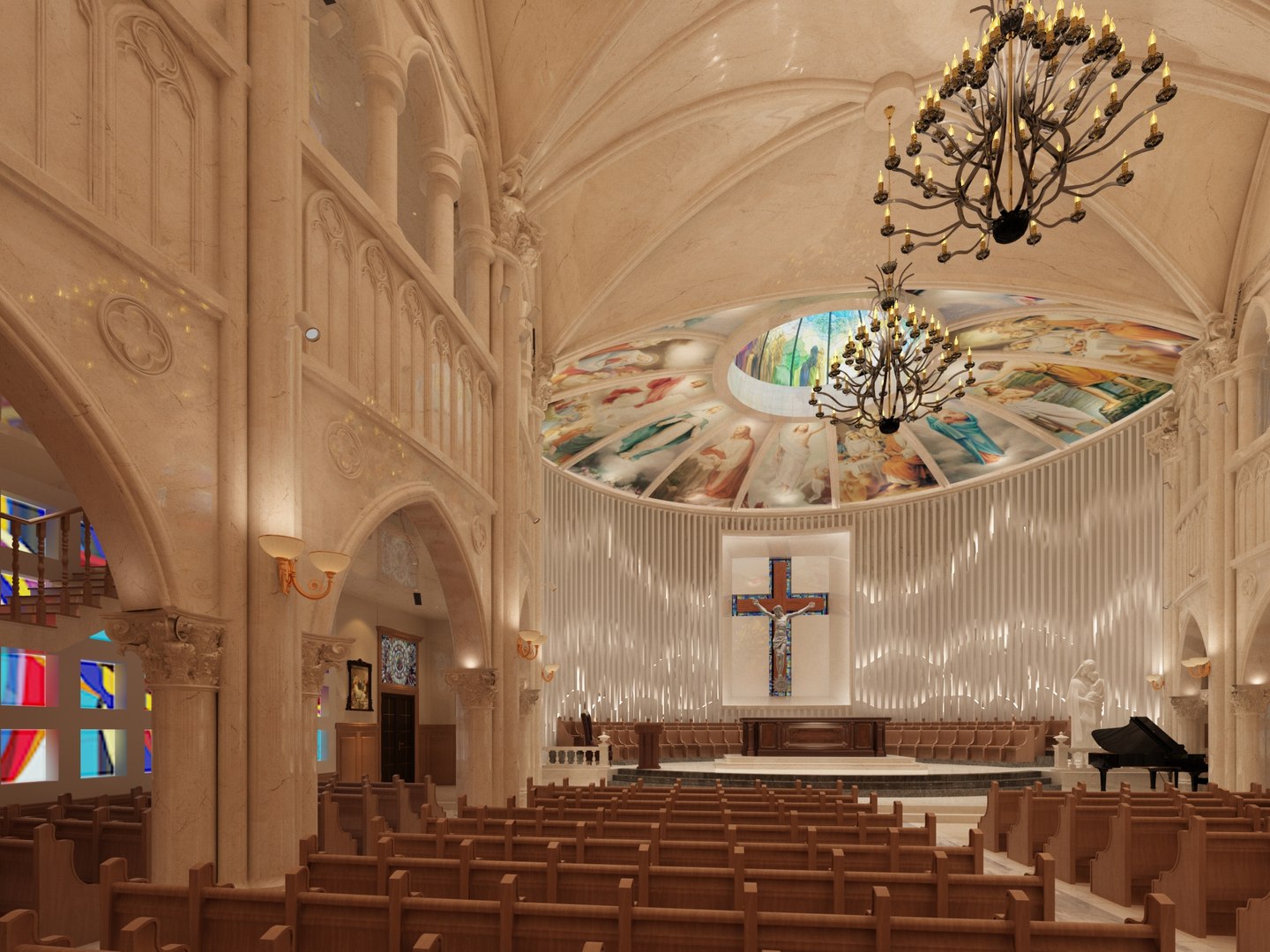 Church Interior 08 3D - TurboSquid 2150552