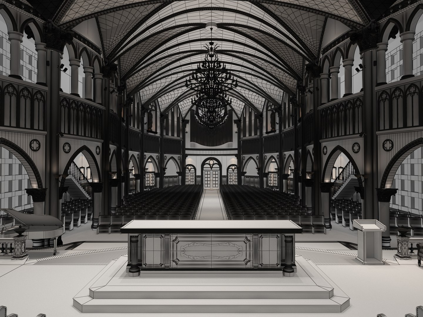 Church Interior 08 3D - TurboSquid 2150552