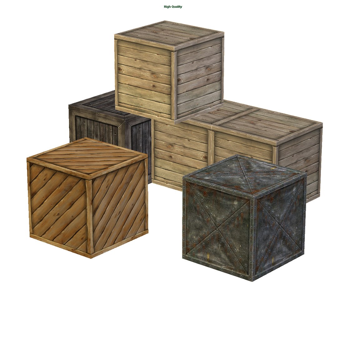3d model crate box storage