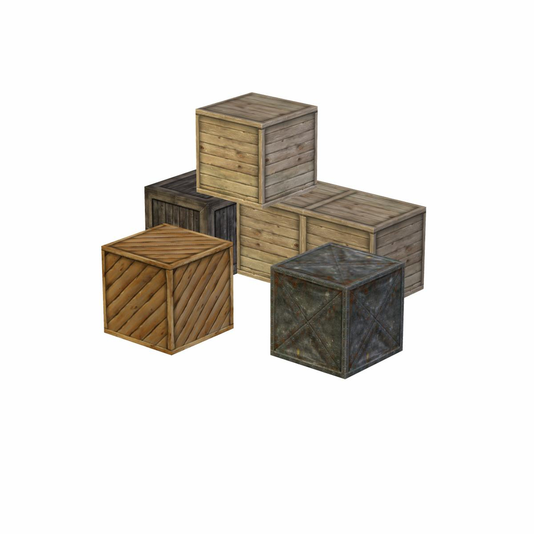 3d model crate box storage