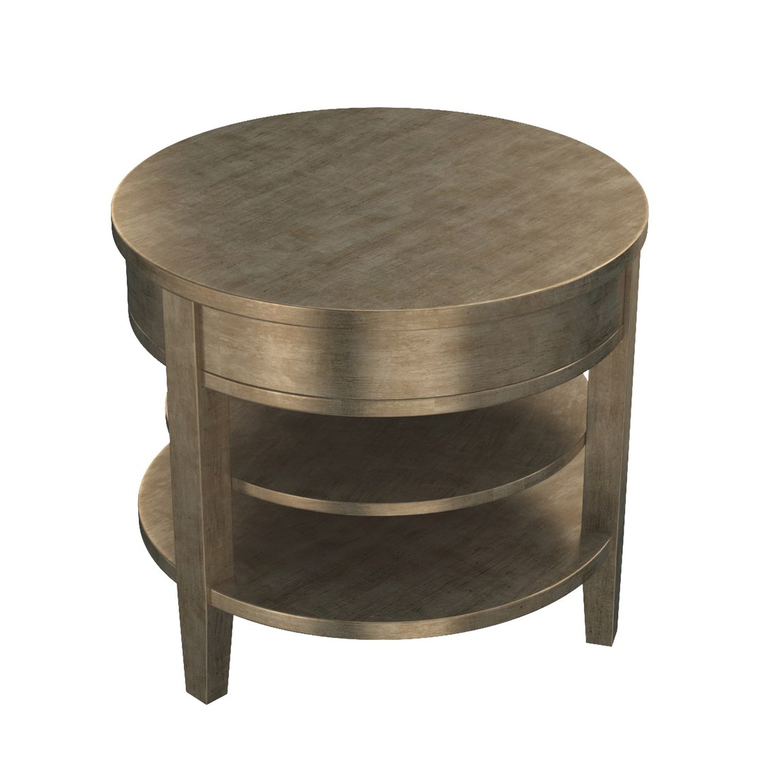 3D Model Sanctuary One Drawer Round Lamp Table Visage - TurboSquid 2085746