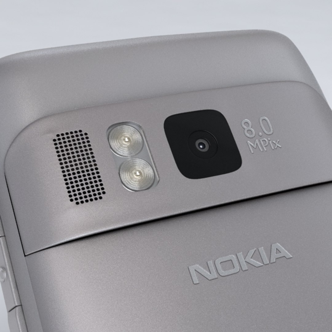 Nokia E6-00 Silver 3d Obj