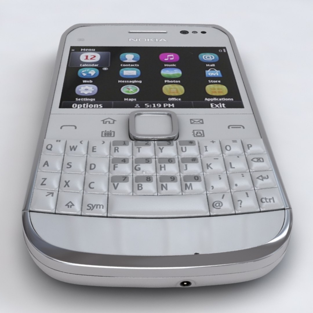 Nokia E6-00 Silver 3d Obj