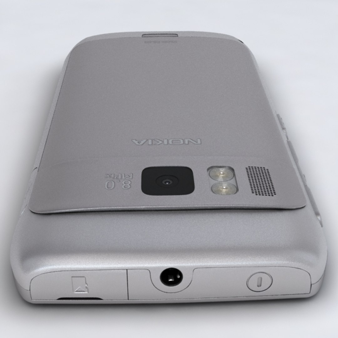 Nokia E6-00 Silver 3d Obj