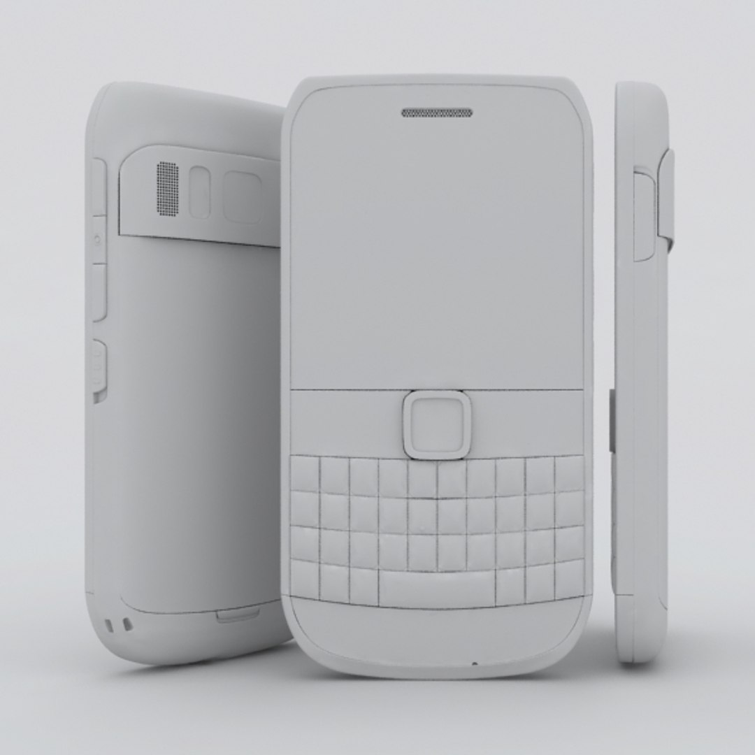 Nokia E6-00 Silver 3d Obj