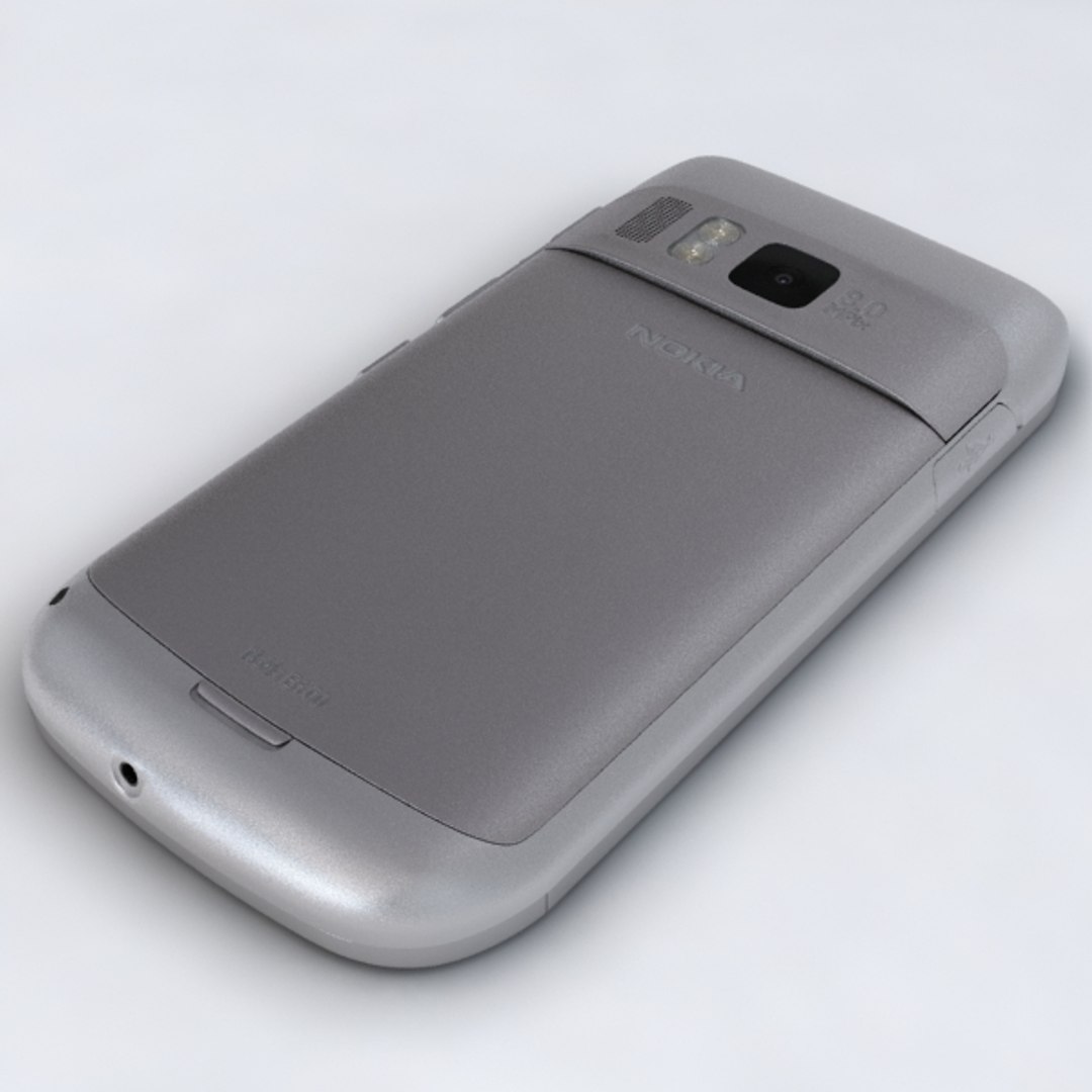 Nokia E6-00 Silver 3d Obj