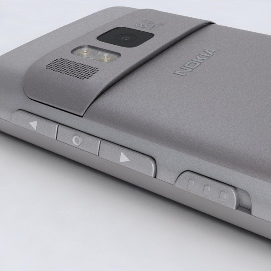Nokia E6-00 Silver 3d Obj