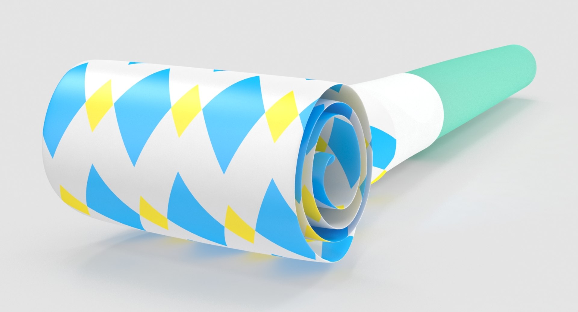 Party Horn 03 Blue 3d Model