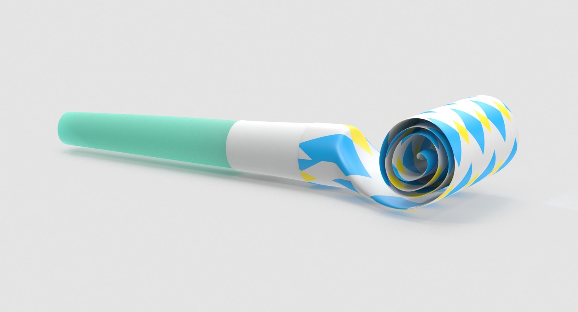 Party Horn 03 Blue 3d Model