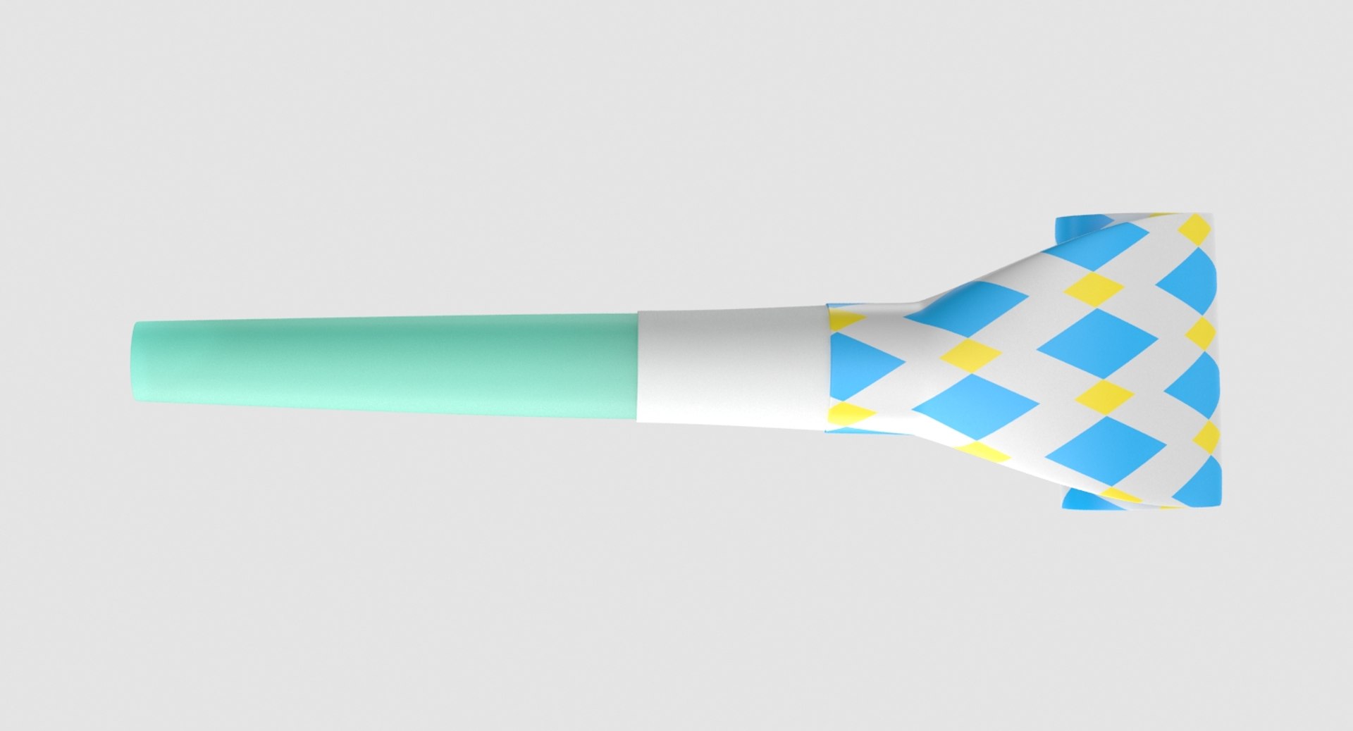 Party Horn 03 Blue 3d Model