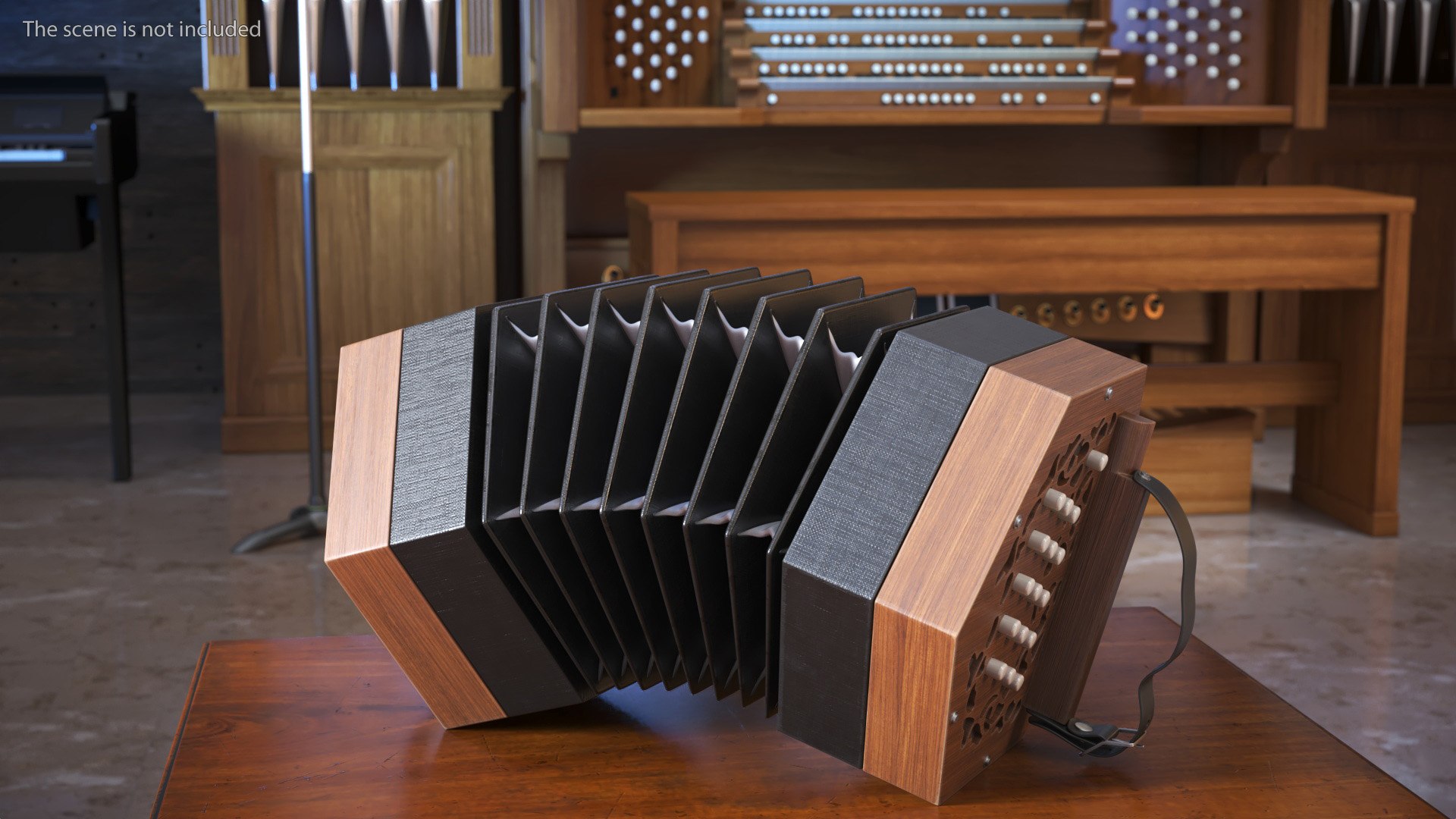 Concertina Musical Instrument Stretched 3D Model - TurboSquid 2419404