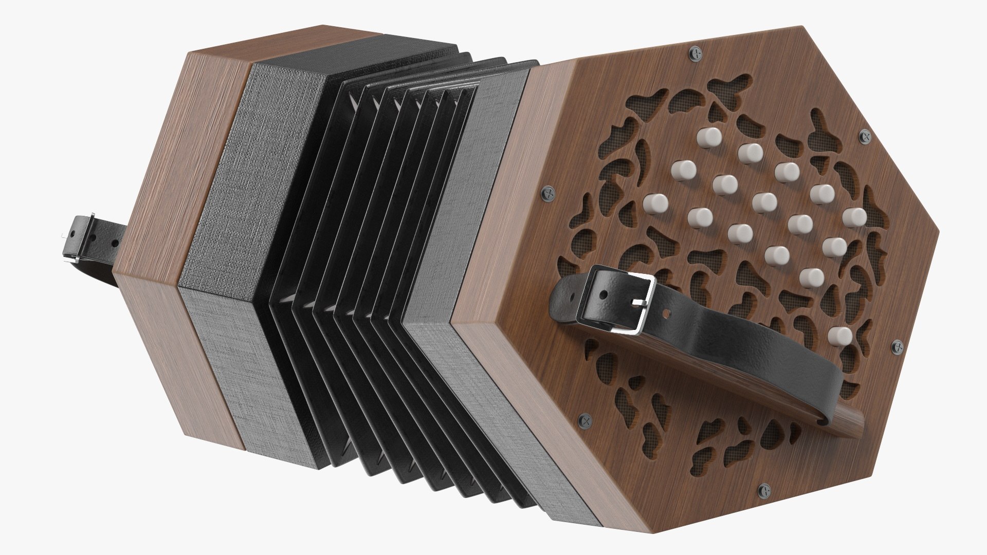 Concertina Musical Instrument Stretched 3D Model - TurboSquid 2419404