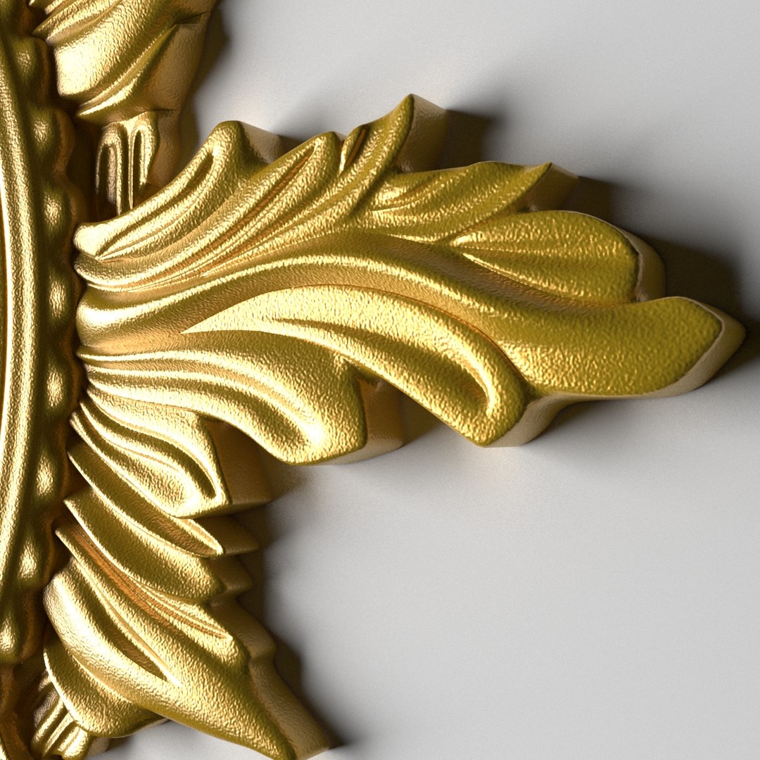 3D model gold mirror sun frame - TurboSquid 1581139