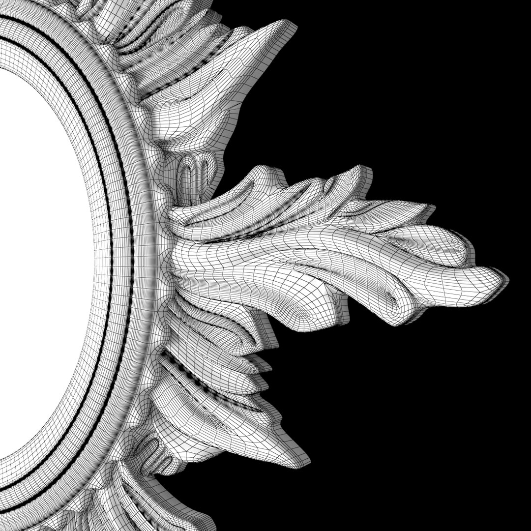 3D model gold mirror sun frame - TurboSquid 1581139
