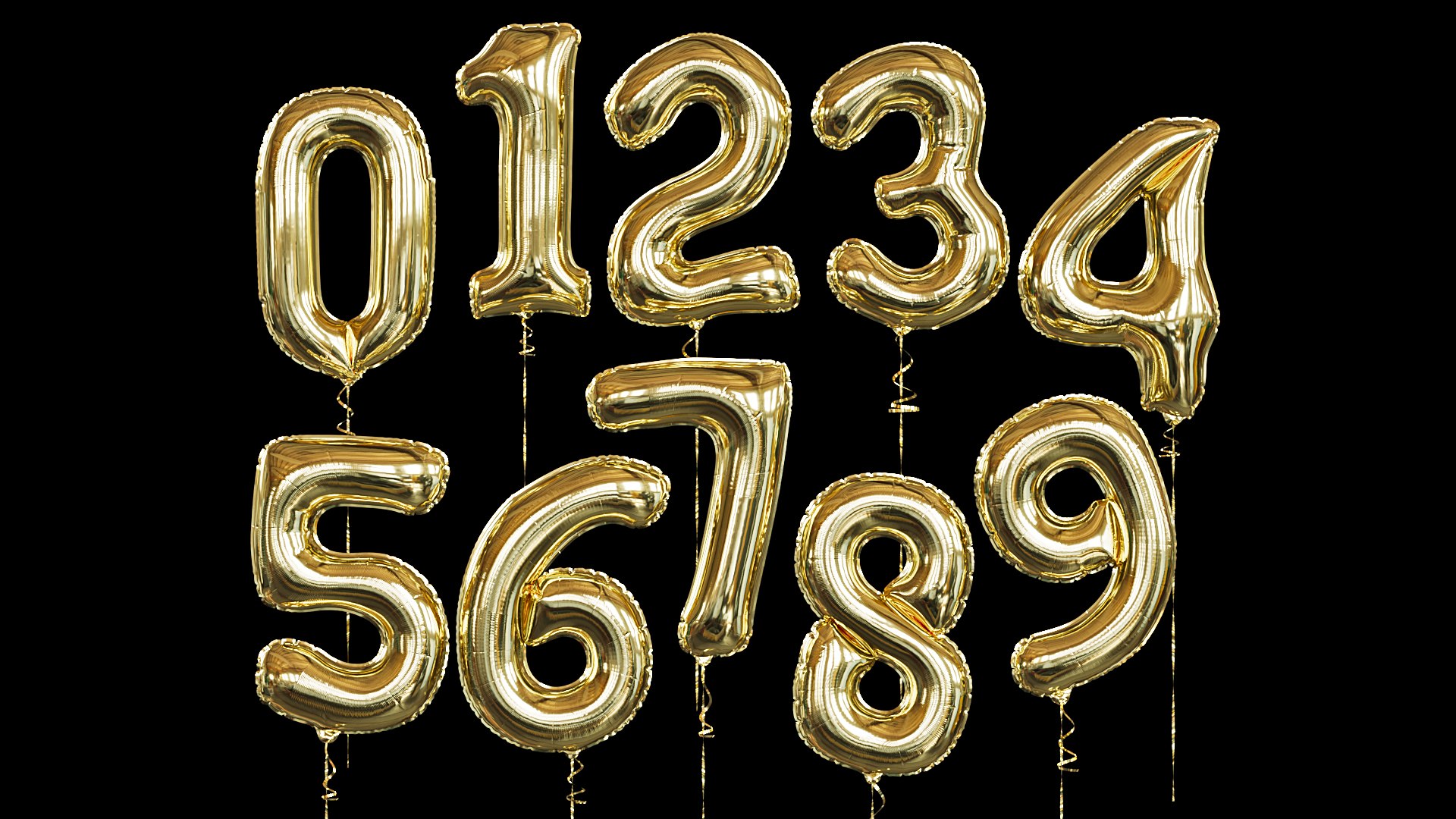 Foil Balloon Number 3D model - TurboSquid 2122541