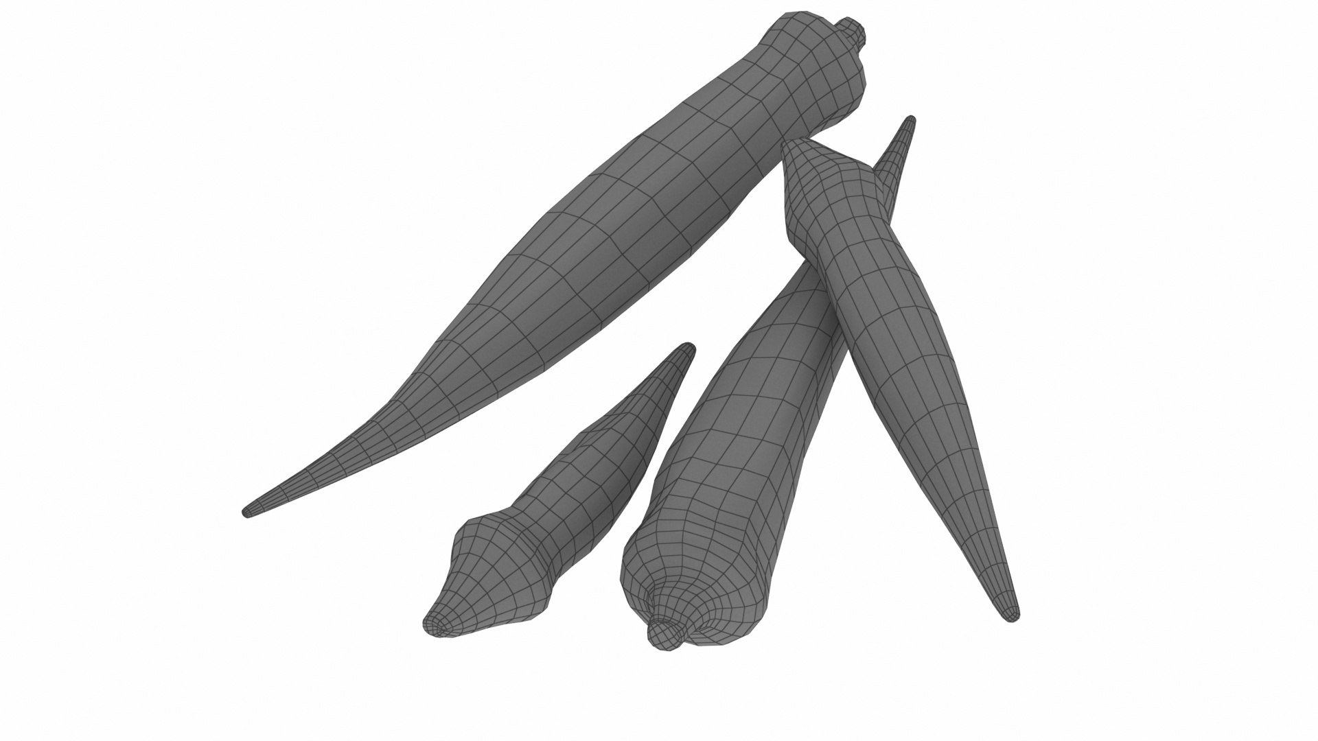 Beans okra 3D model - TurboSquid 1551688