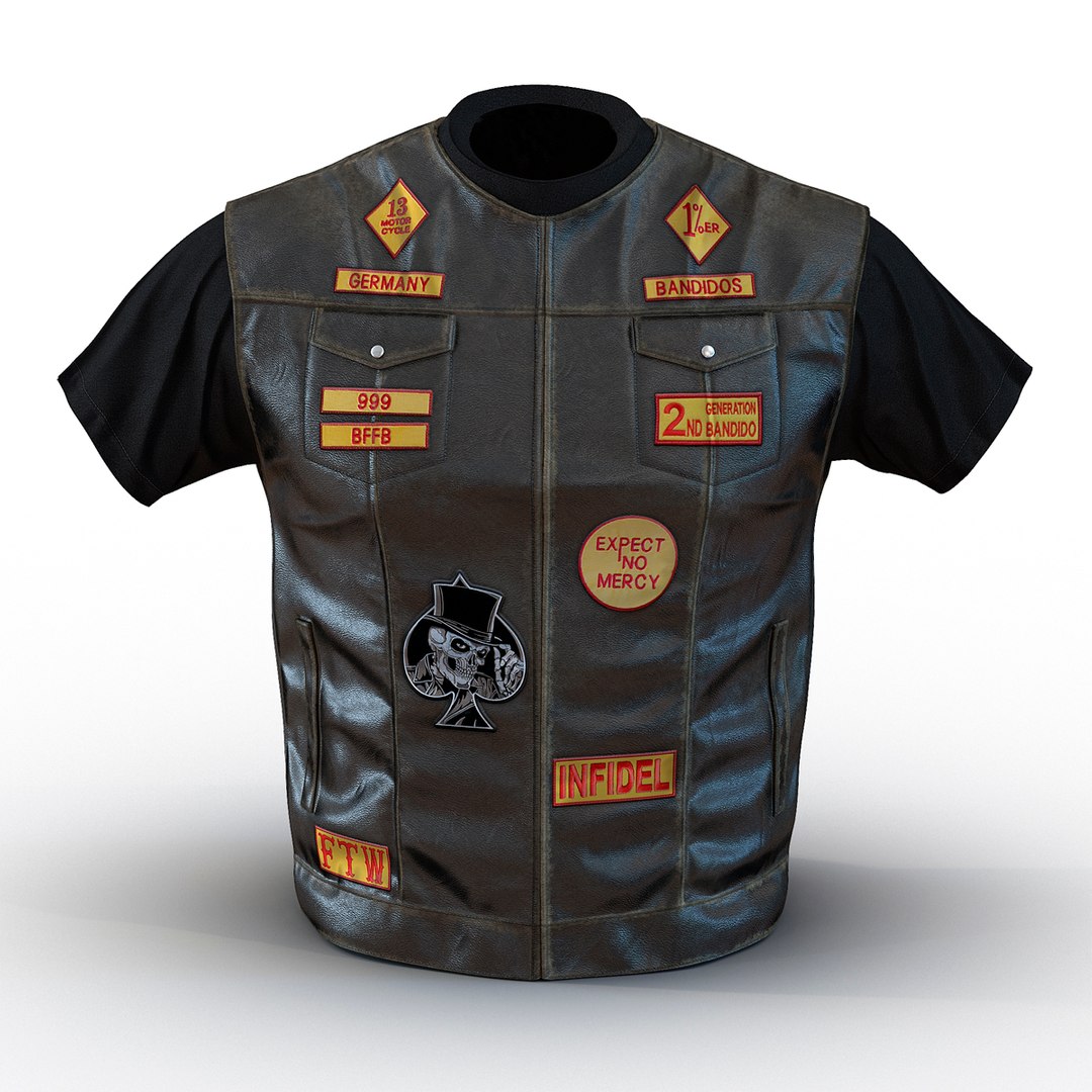 biker vest 3d obj