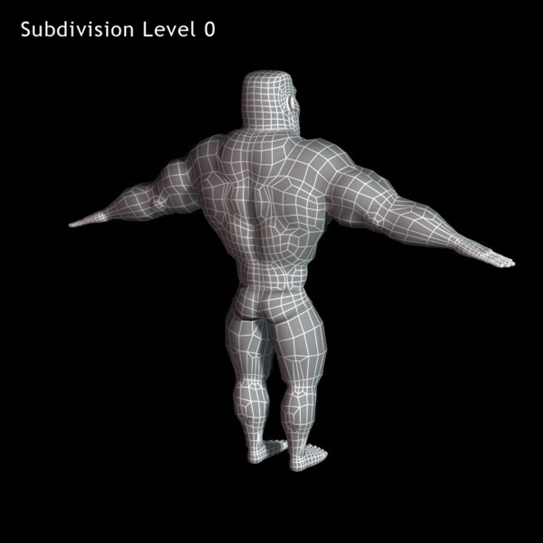 3d model bodybuilder cartoon improved