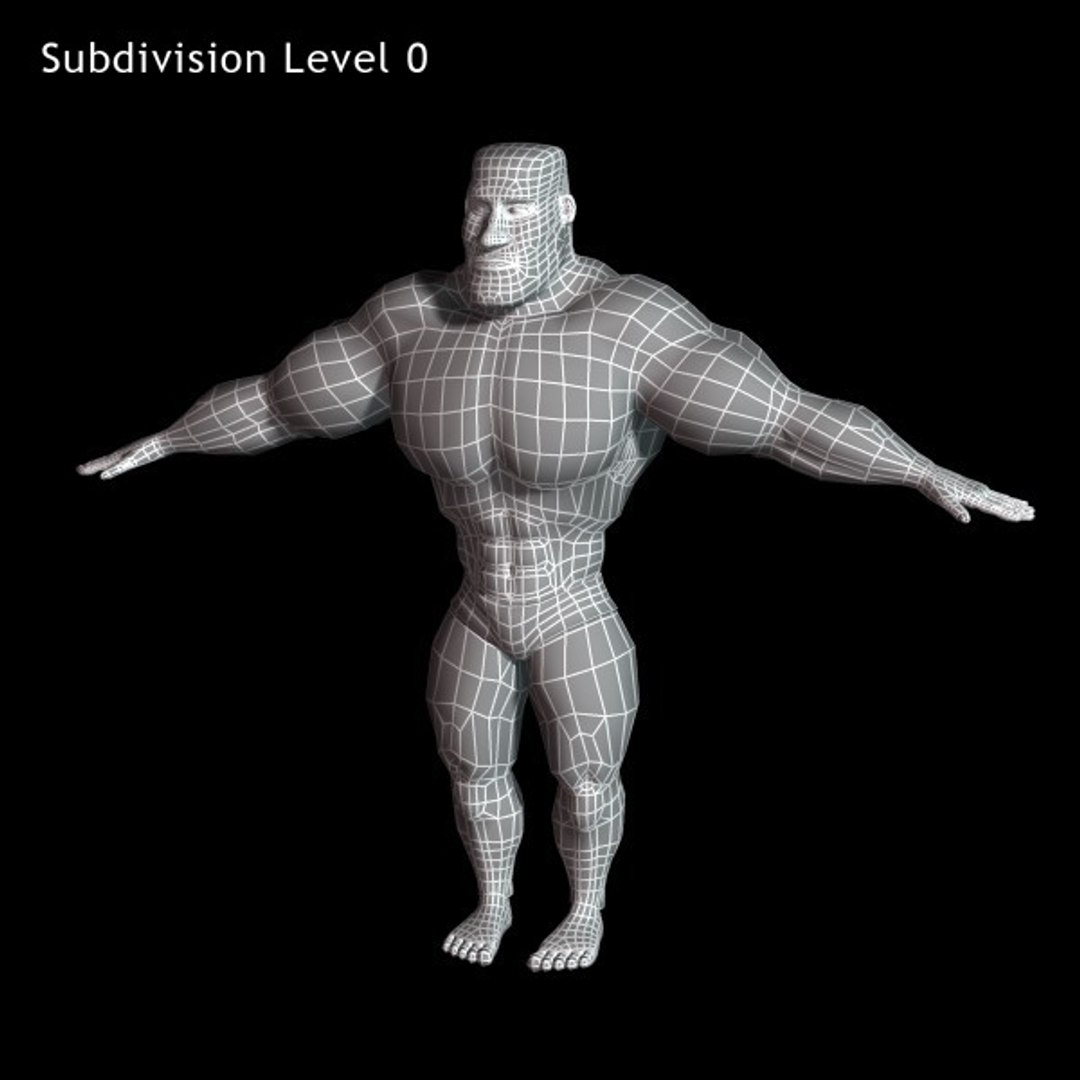 3d model bodybuilder cartoon improved