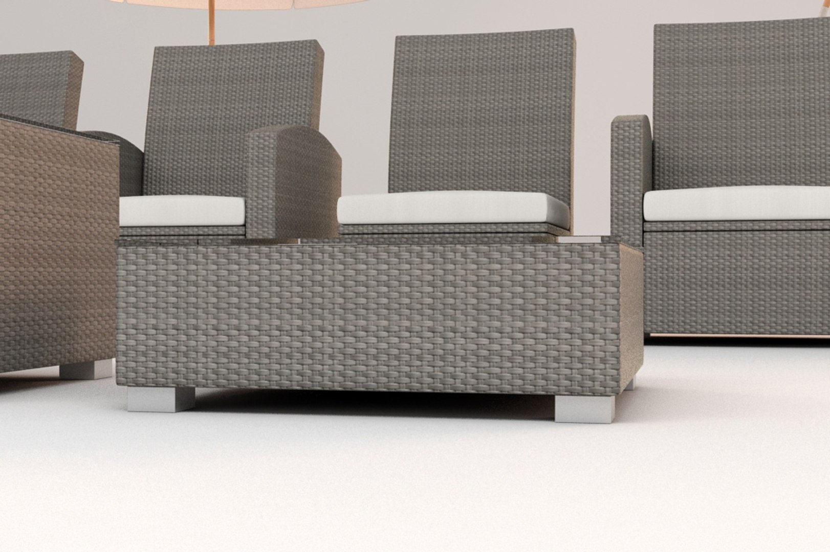 Rattan Furniture Garden Set 3d Model