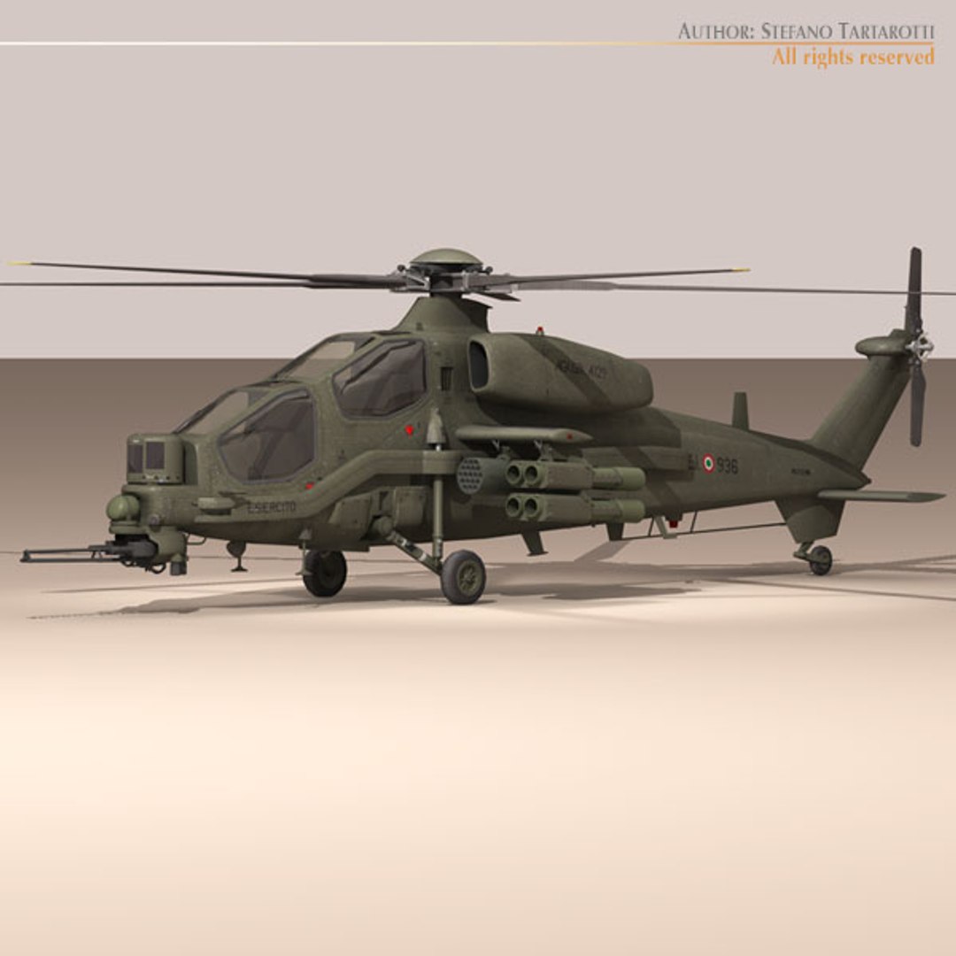 A129 Mangusta Attack Helicopter 3d 3ds
