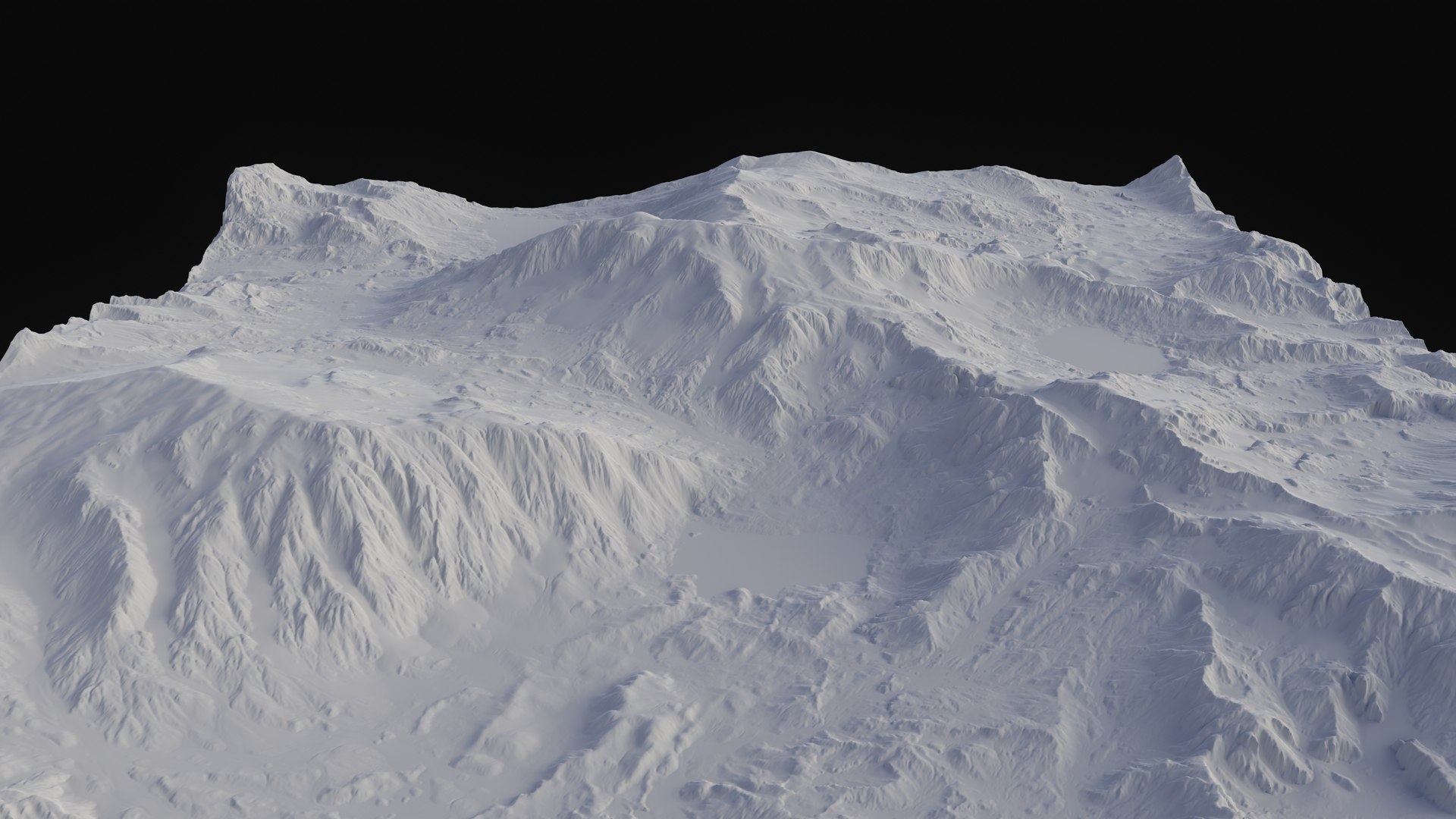 3D Terrain With Snow And Lakes Model - TurboSquid 2168596