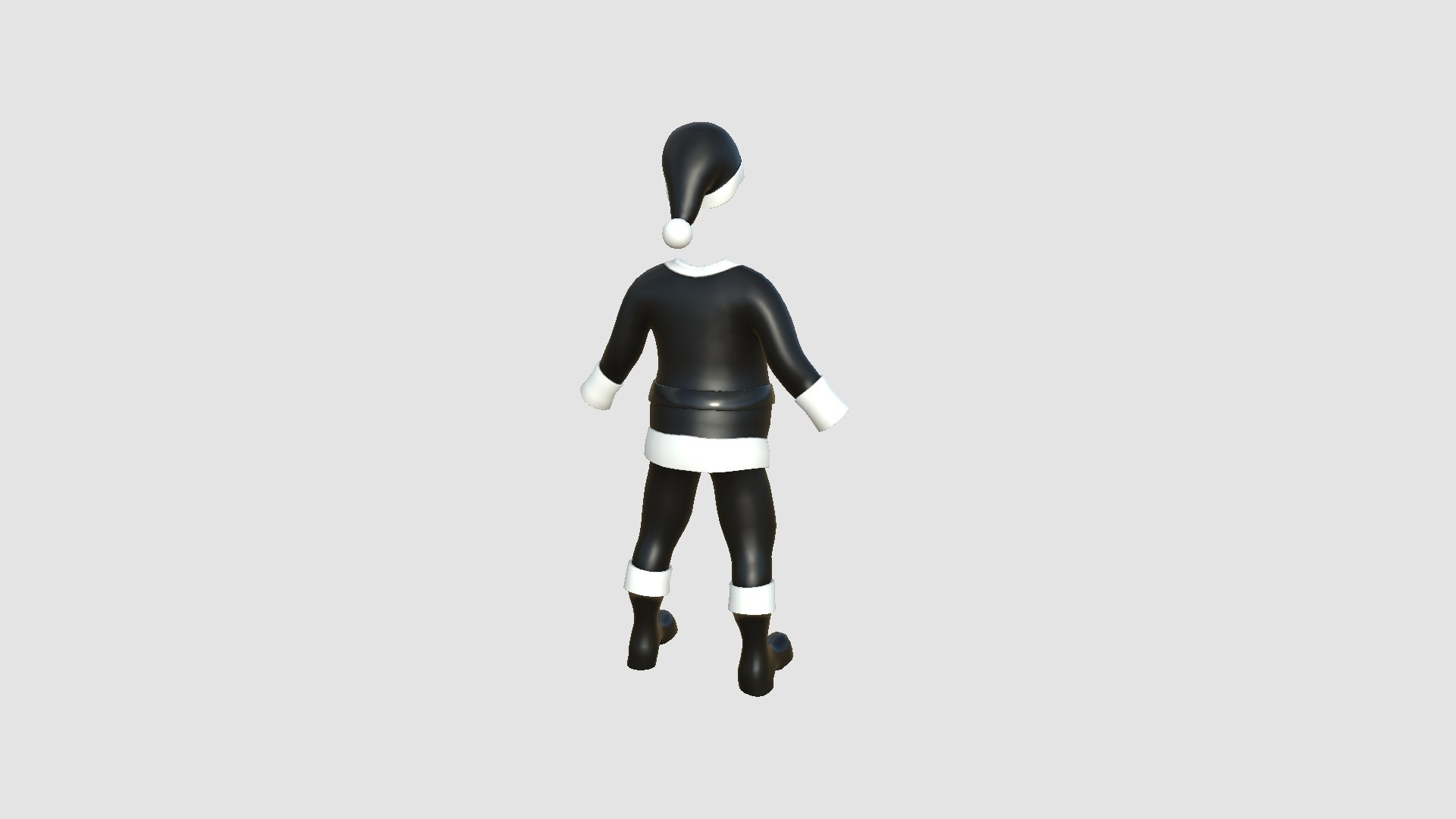 Santa Claus Costume 06 Black Cartoon - Character Design Fashion 3D ...