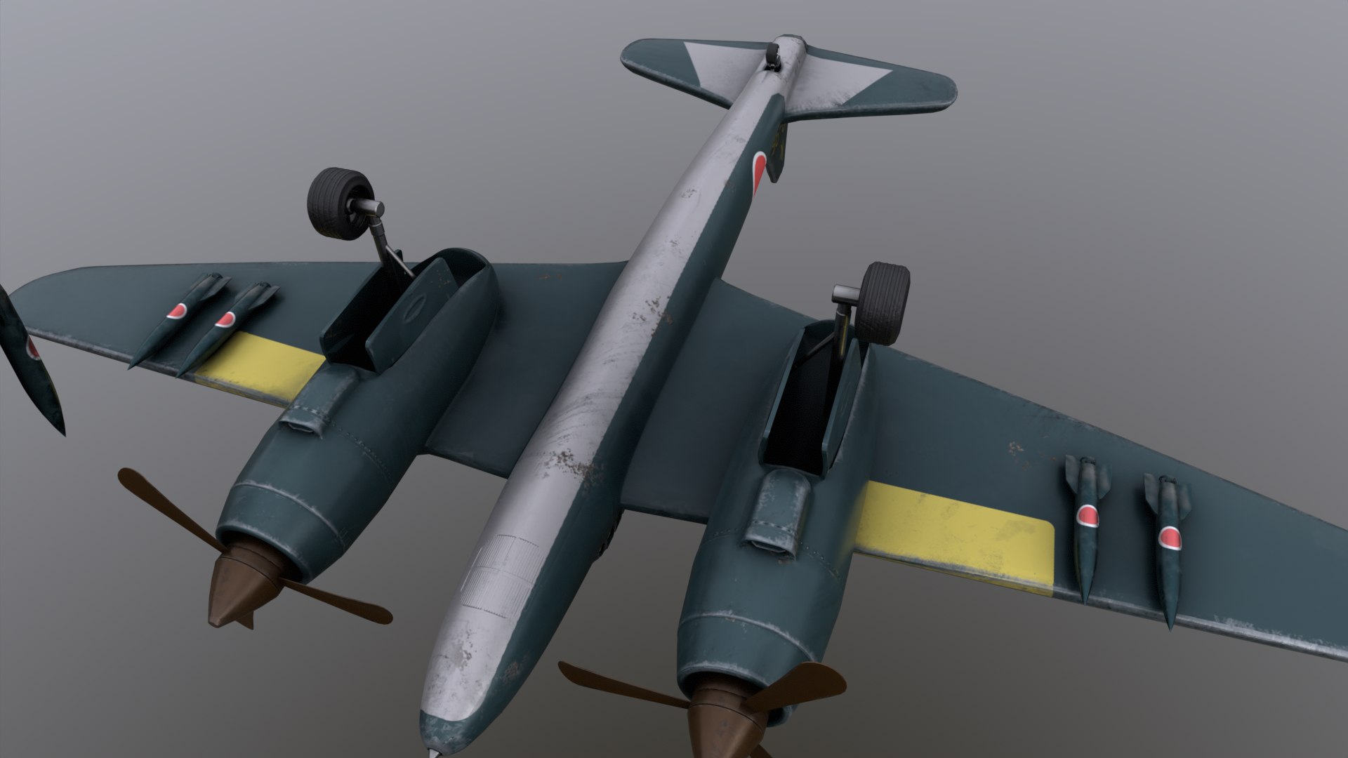 3D WWII Japanese Jet Bomber Yokosuka P1Y Ginga Model - TurboSquid 2011837