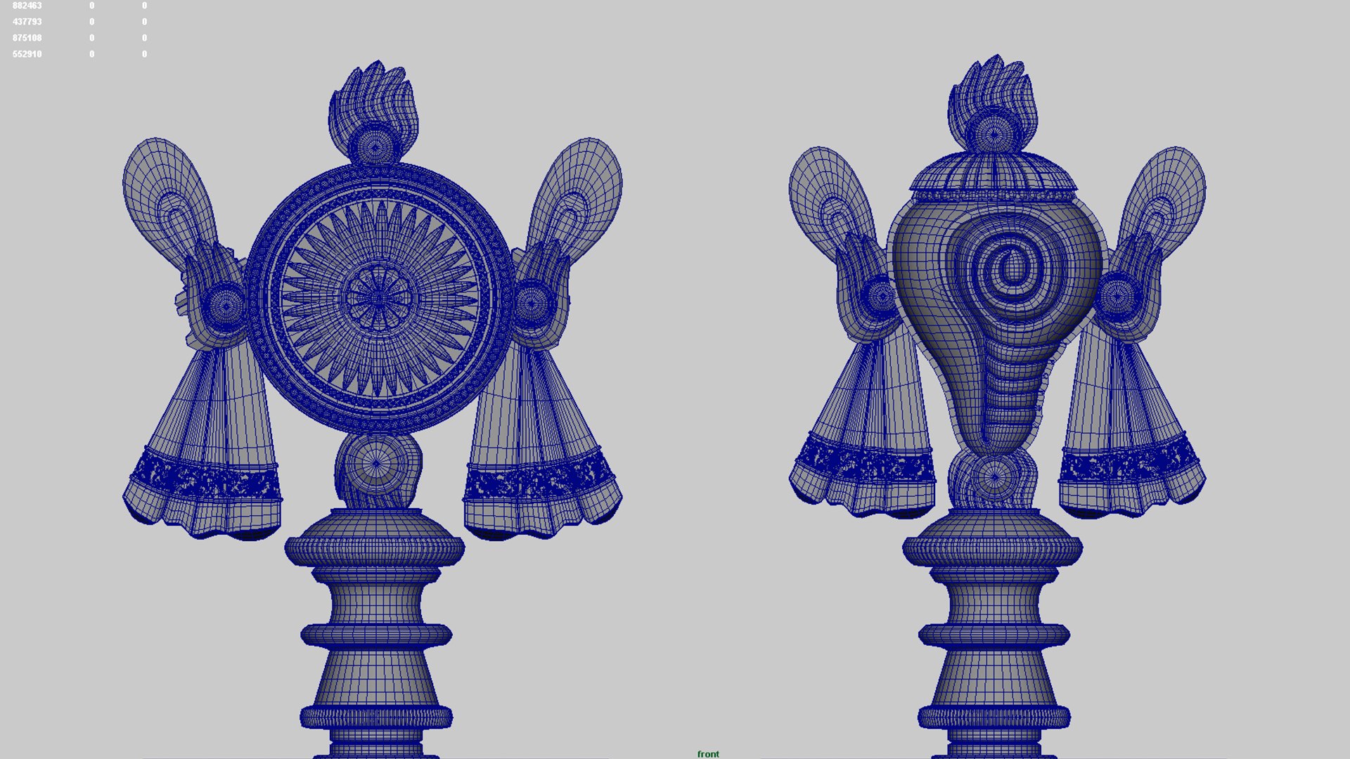 3D Oil Lamp Shanku Chakra Balaji Model - TurboSquid 1984255