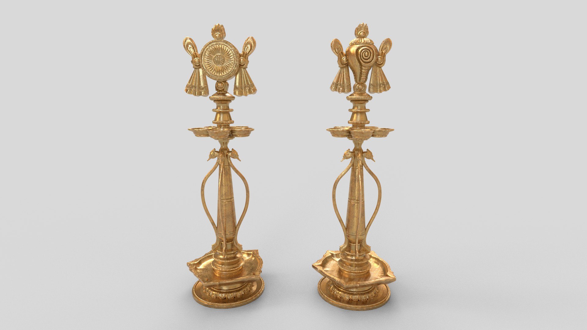 3D Oil Lamp Shanku Chakra Balaji Model - TurboSquid 1984255