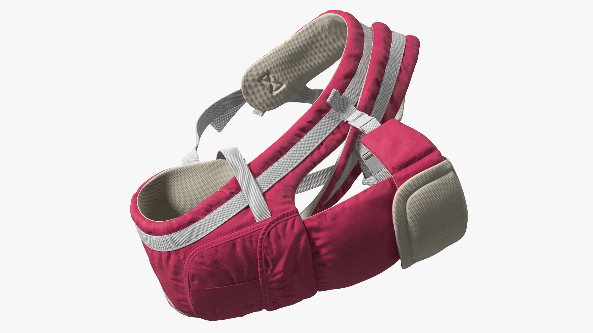 Soft Structured Baby Carrier Pink Lying Position 3D - TurboSquid 2152640