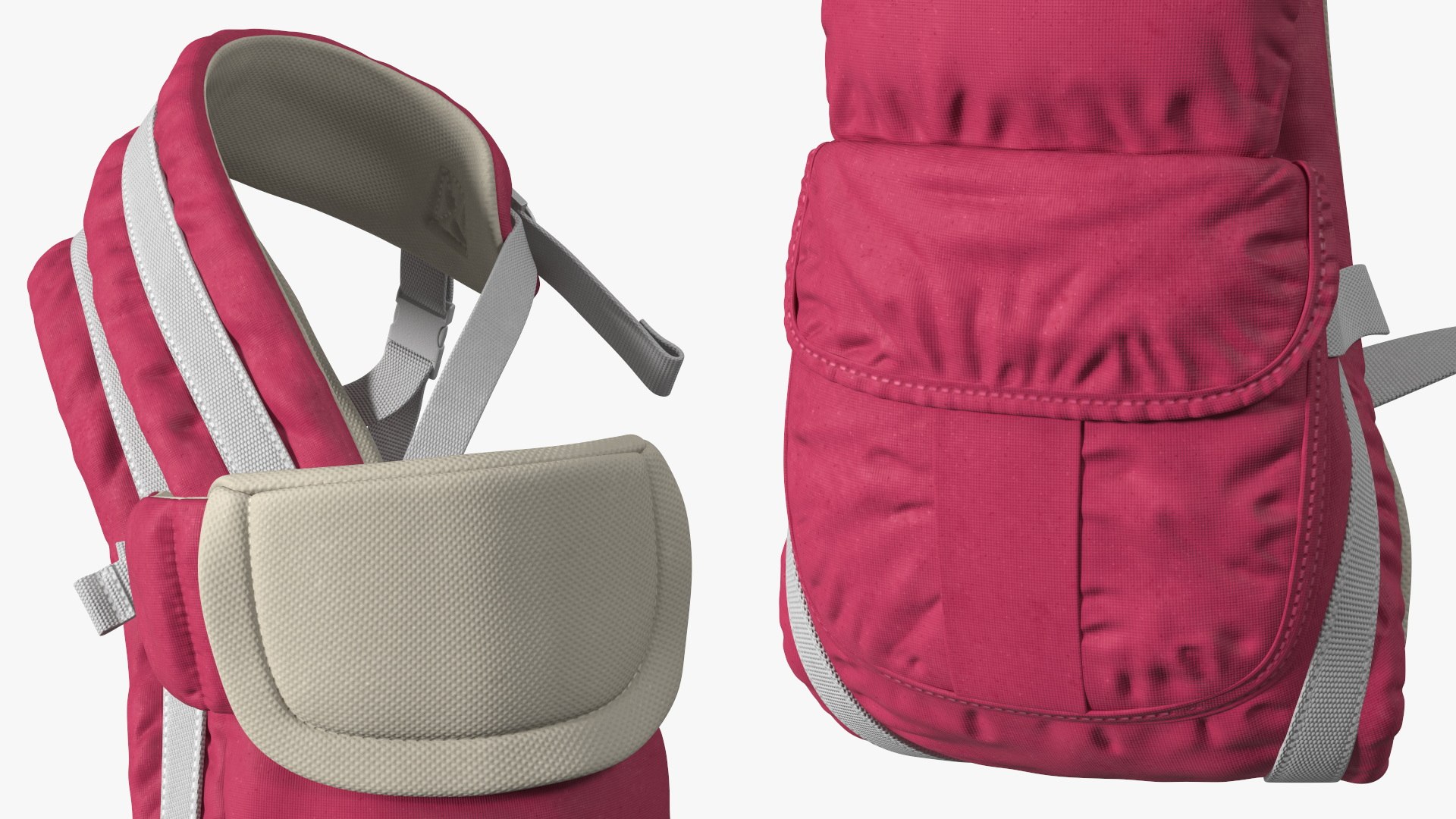 Soft Structured Baby Carrier Pink Lying Position 3D - TurboSquid 2152640
