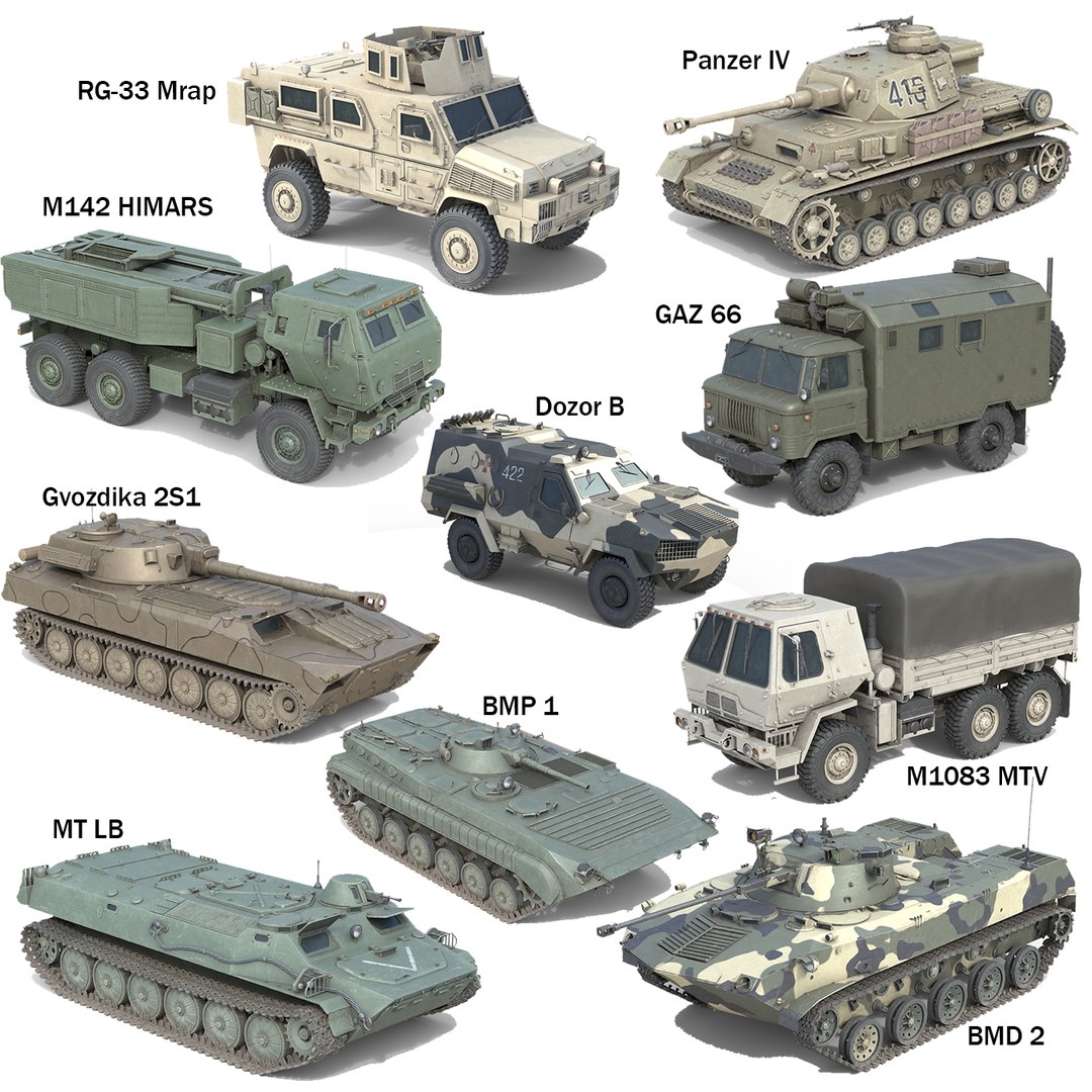 3D 10 Military Vehicles Collection V11 - TurboSquid 2301850