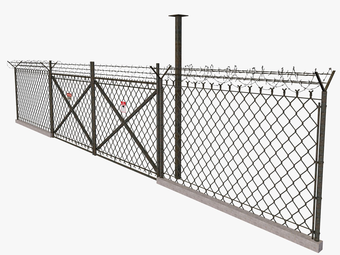 3D Barbed Wire Fence Collection Model - TurboSquid 2116705