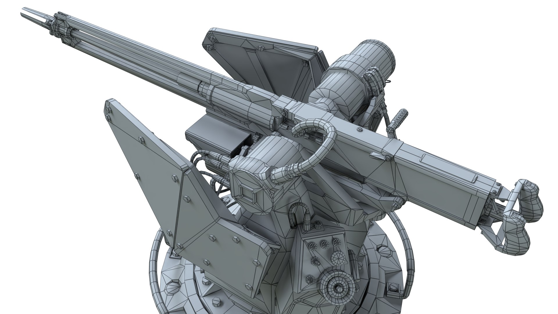 Sci-fi PBR Navy Close-In Defence Machine Gun Weapon System 3D ...
