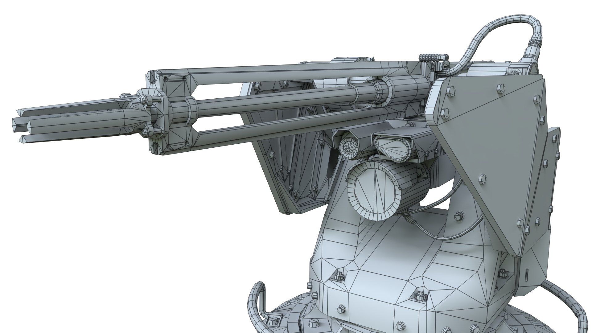 Sci-fi PBR Navy Close-In Defence Machine Gun Weapon System 3D ...