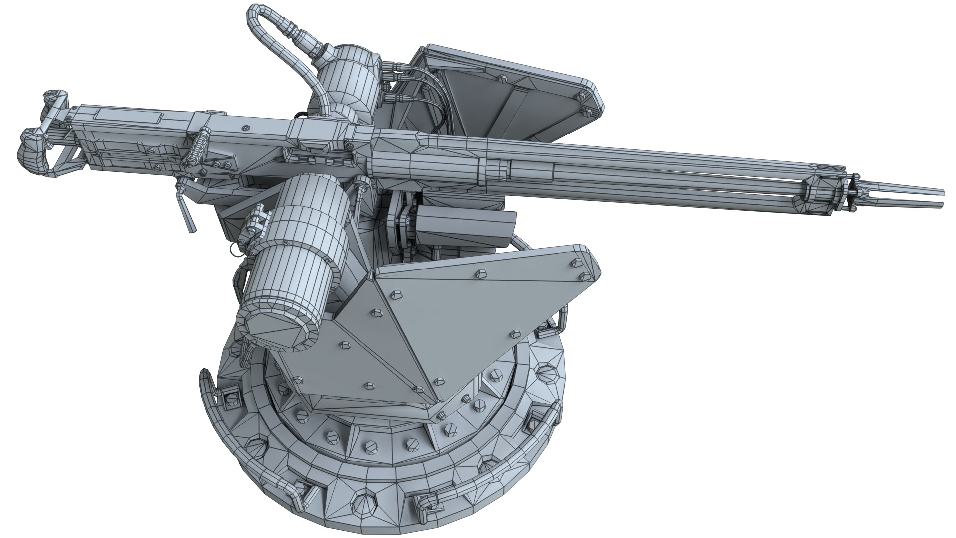 Sci-fi PBR Navy Close-In Defence Machine Gun Weapon System 3D ...