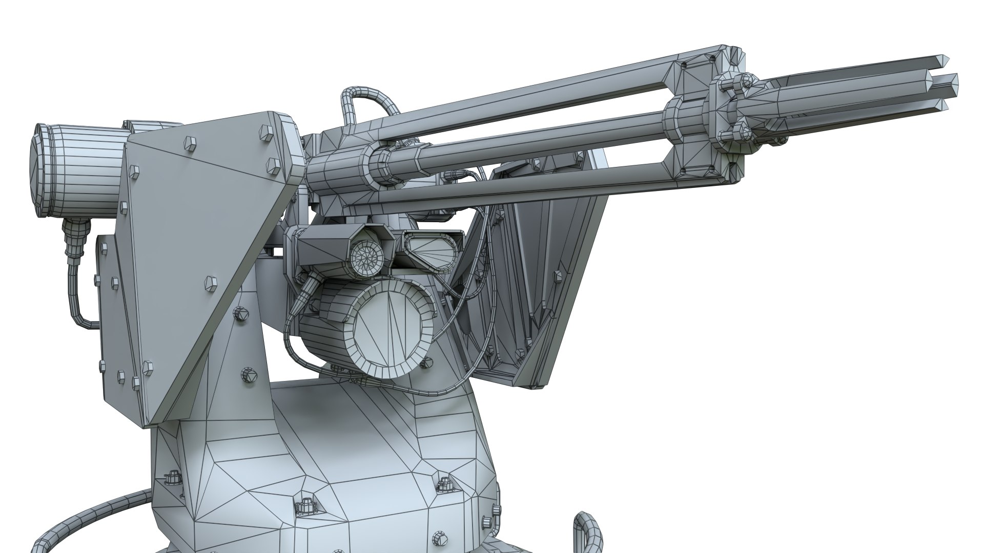 Sci-fi PBR Navy Close-In Defence Machine Gun Weapon System 3D ...