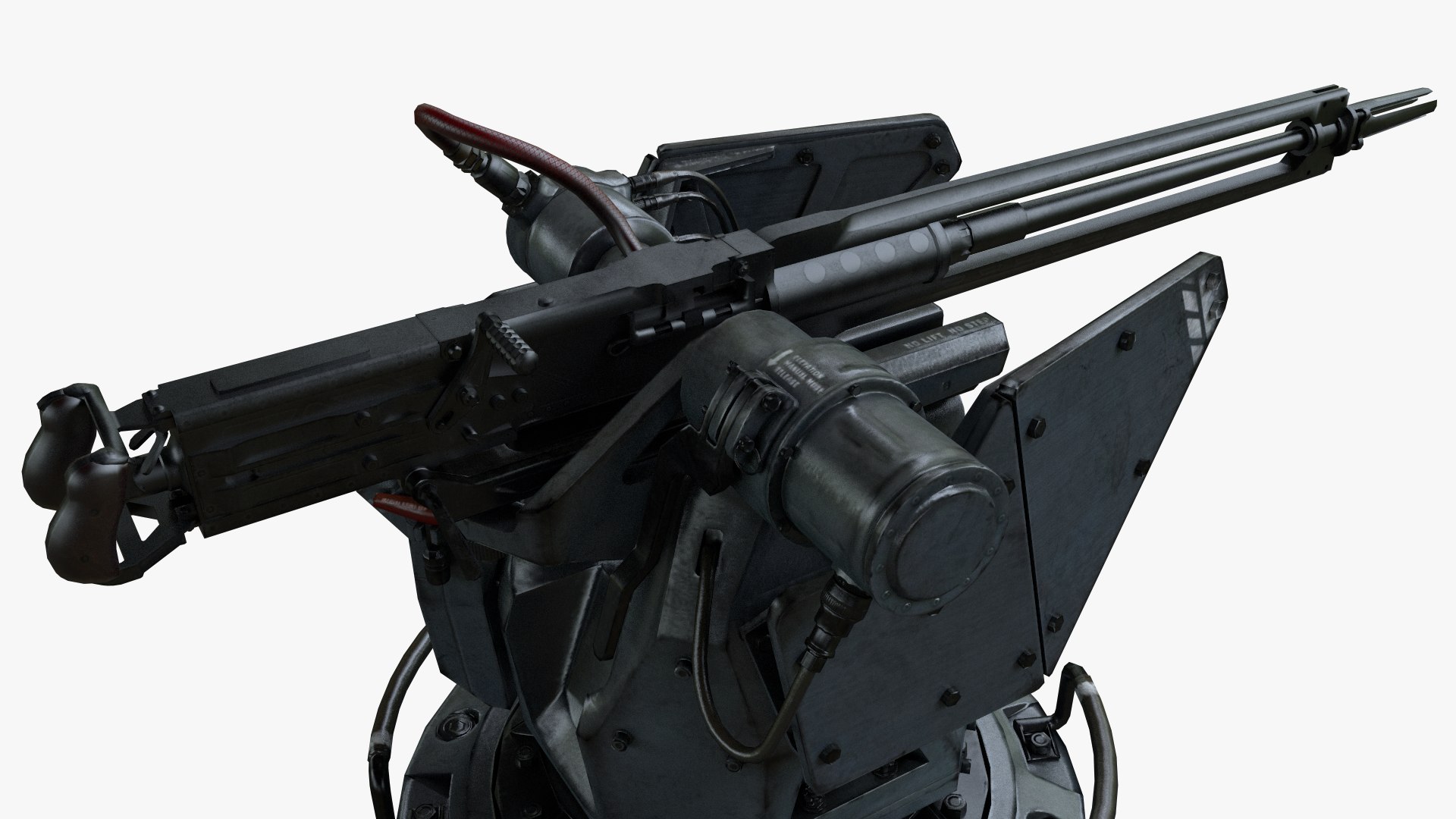 Sci-fi PBR Navy Close-In Defence Machine Gun Weapon System 3D ...