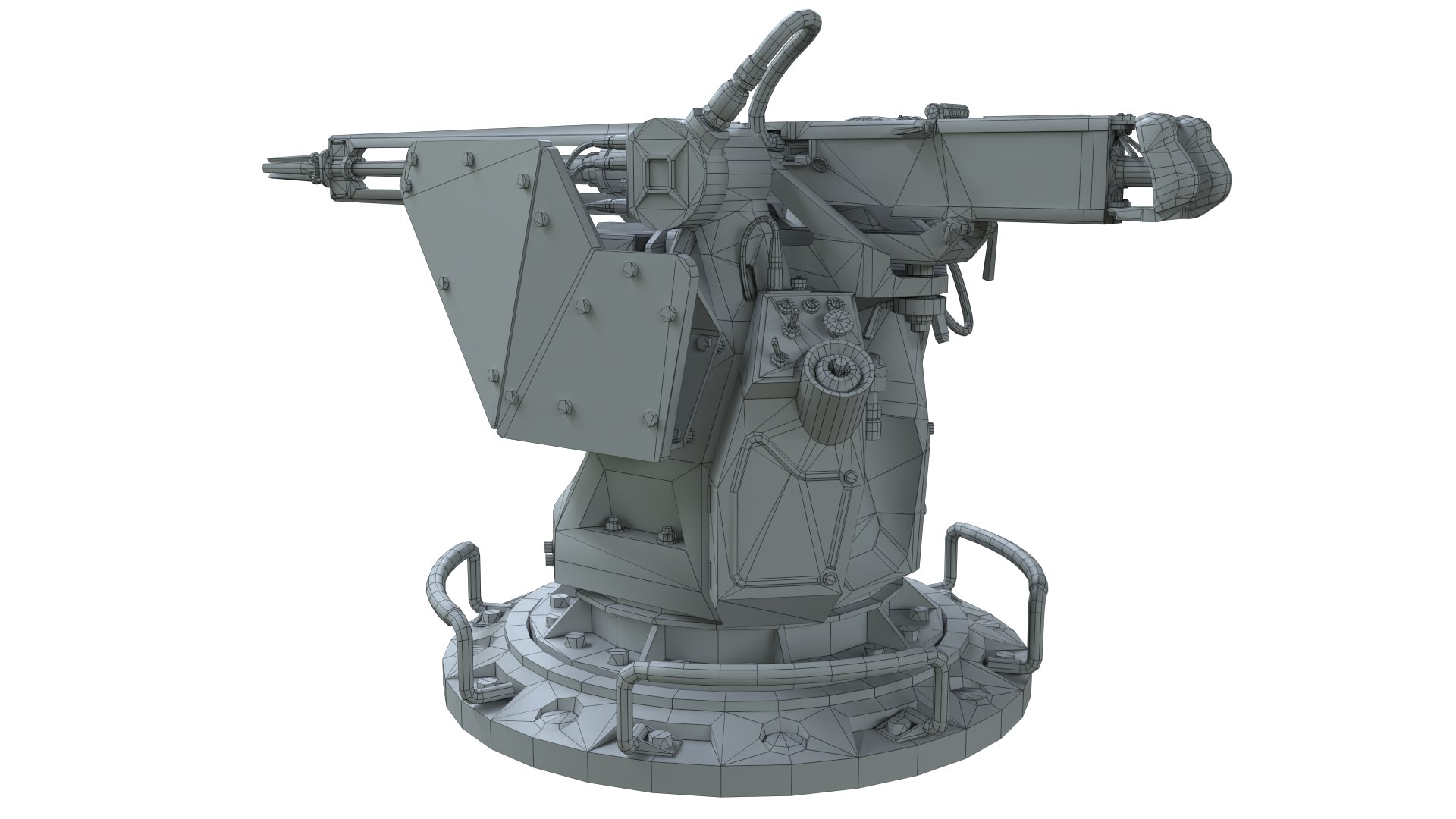 Sci-fi PBR Navy Close-In Defence Machine Gun Weapon System 3D ...