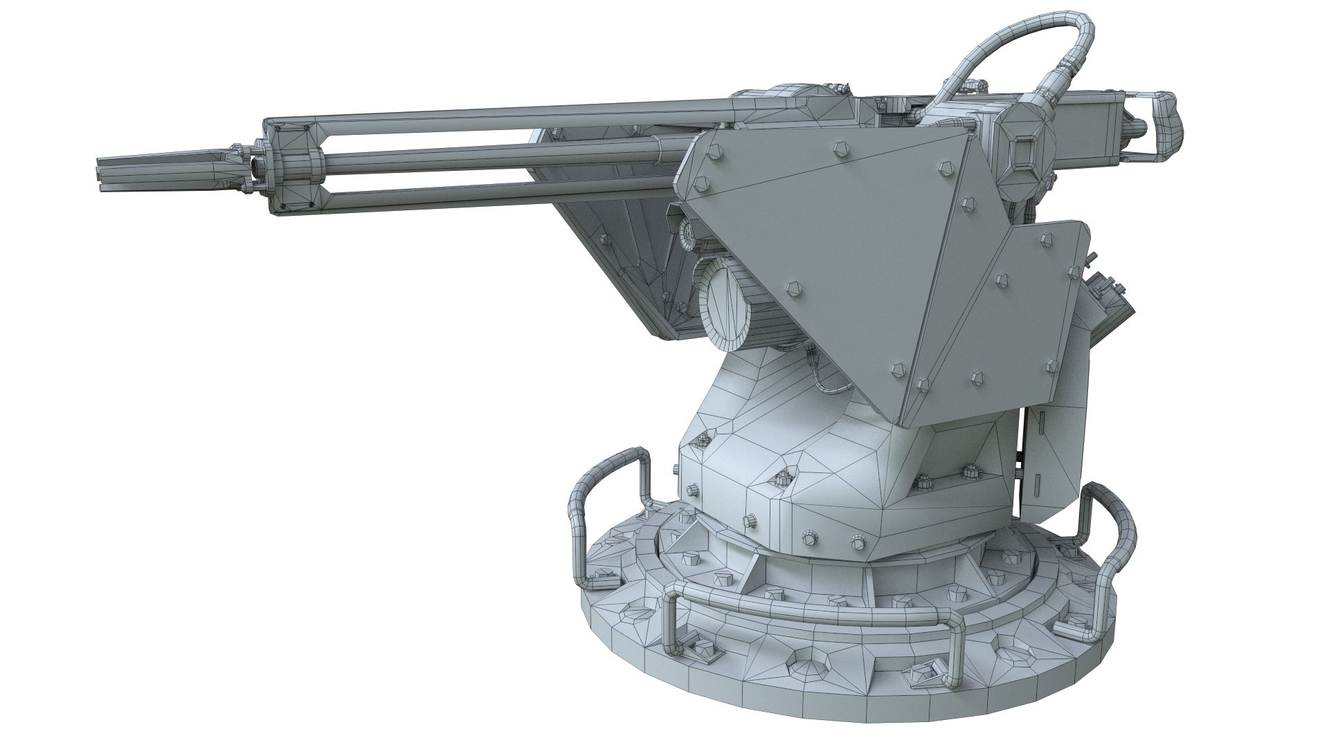 Sci-fi PBR Navy Close-In Defence Machine Gun Weapon System 3D ...