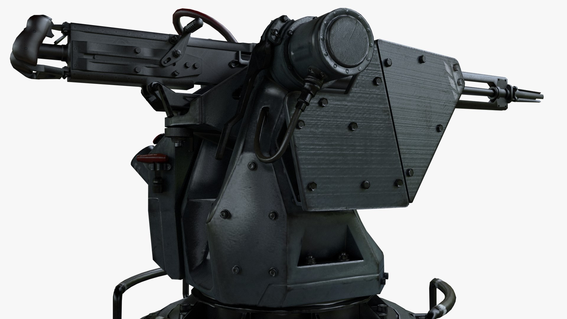 Sci-fi PBR Navy Close-In Defence Machine Gun Weapon System 3D ...