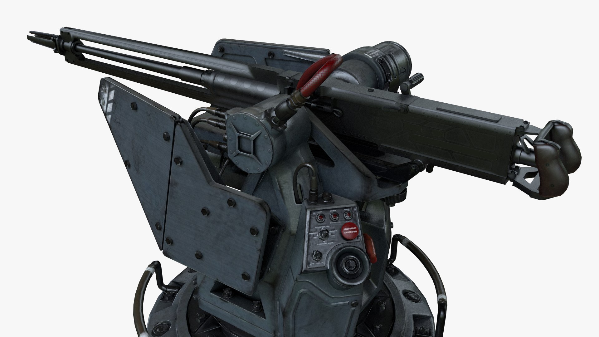 Sci-fi PBR Navy Close-In Defence Machine Gun Weapon System 3D ...