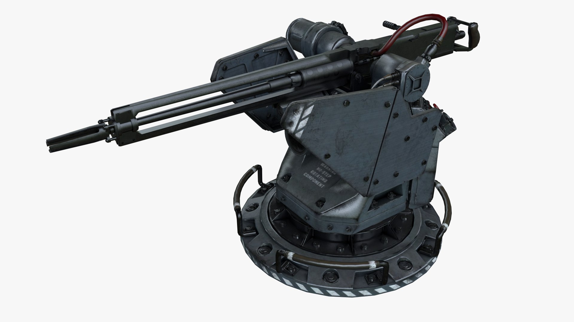 Sci-fi PBR navy close-In defence machine gun Weapon System 3D ...