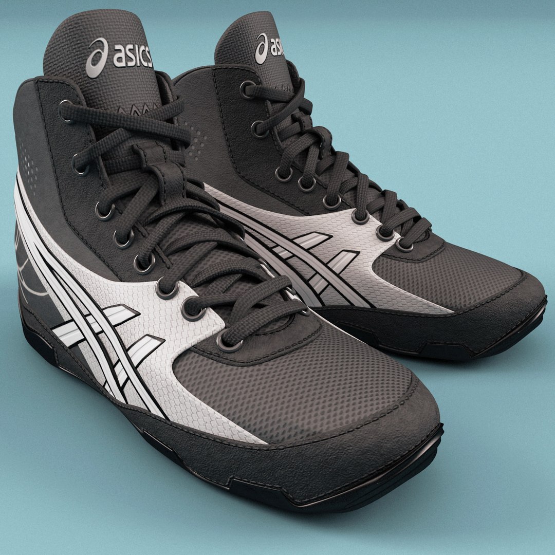 3d model wrestling shoe asics cael