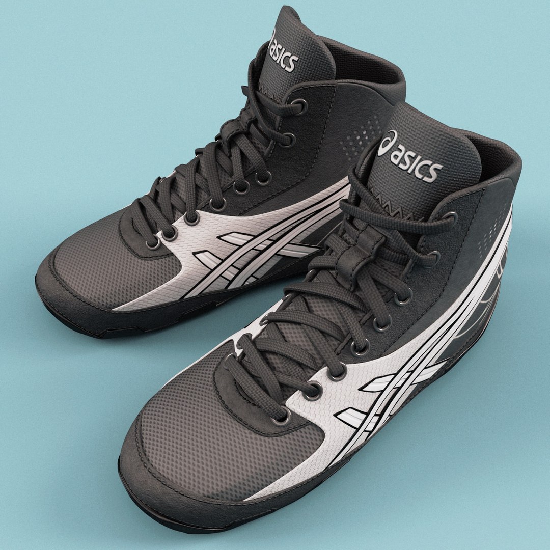 3d model wrestling shoe asics cael