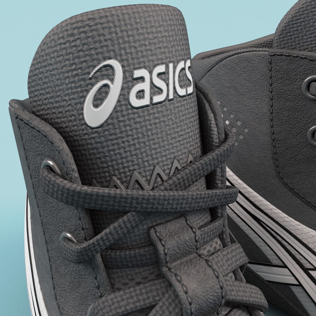 3d model wrestling shoe asics cael